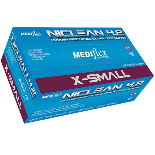 Mediflex Niclean 4.2 Powder Free Nitrile Gloves Pack Of 200 | Hytex ...