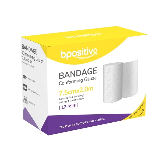 Bpositive Bandage Conforming Gauze 7.5cm x 2.0m Pack Of 12 | Hytex ...