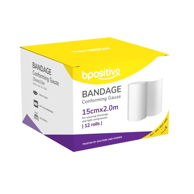 Bpositive Bandage Conforming Gauze 15cm x 2.0m Pack Of 12 | Hytex ...