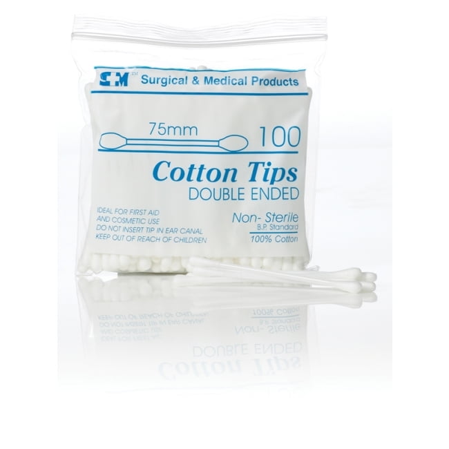 S+M Cotton Tips 7.5cm Double Ended Pack Of 100 | Hytex Healthcare