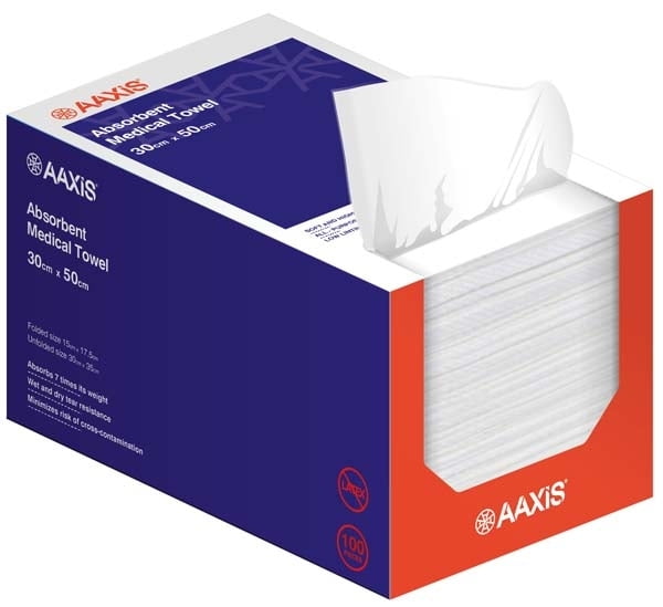 Aaxis Absorbent Medical Towels 30x50cm Pack of 100 - Hytex Healthcare