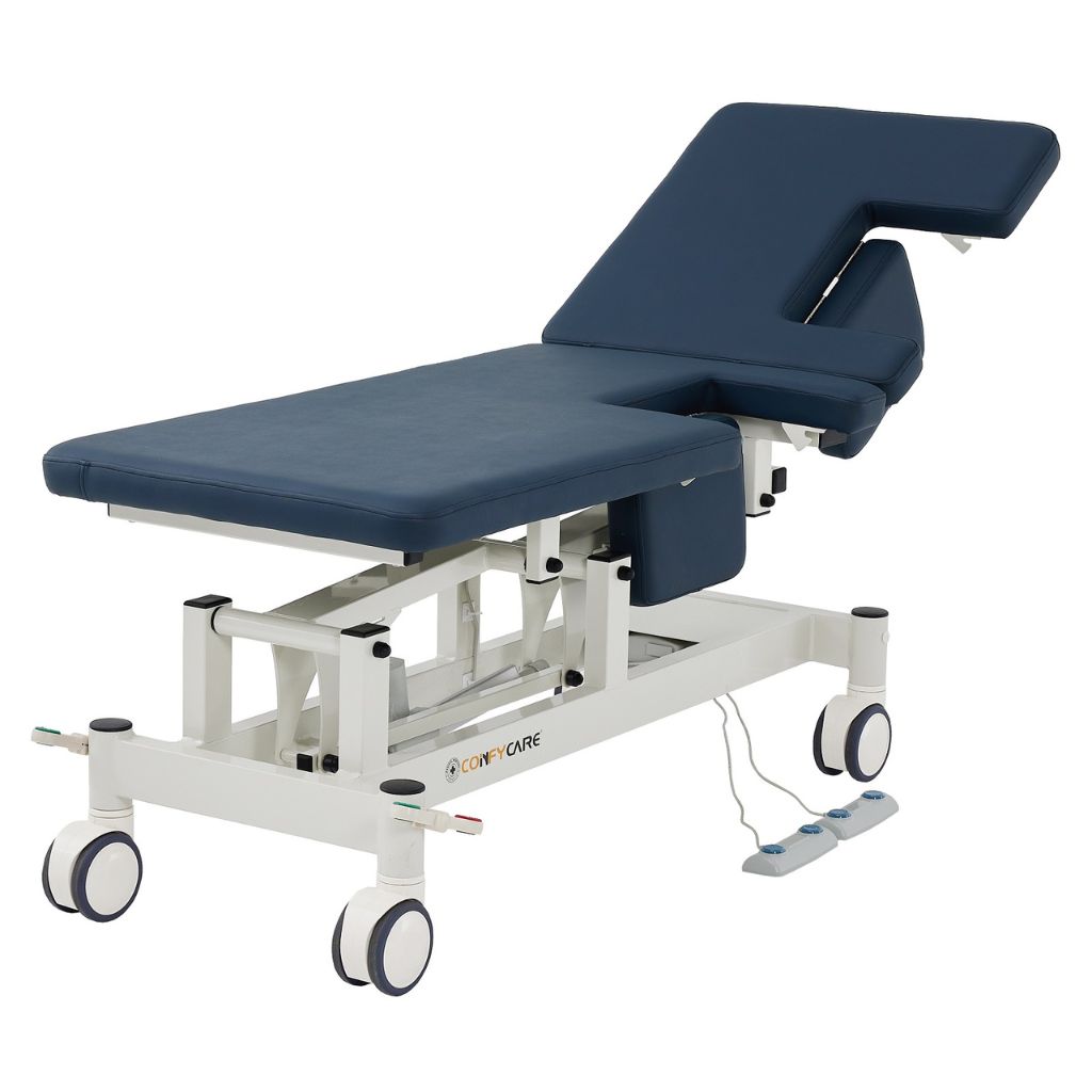 Pacific Medical 2 Section Cardiology Couch Navy Blue | Hytex Healthcare