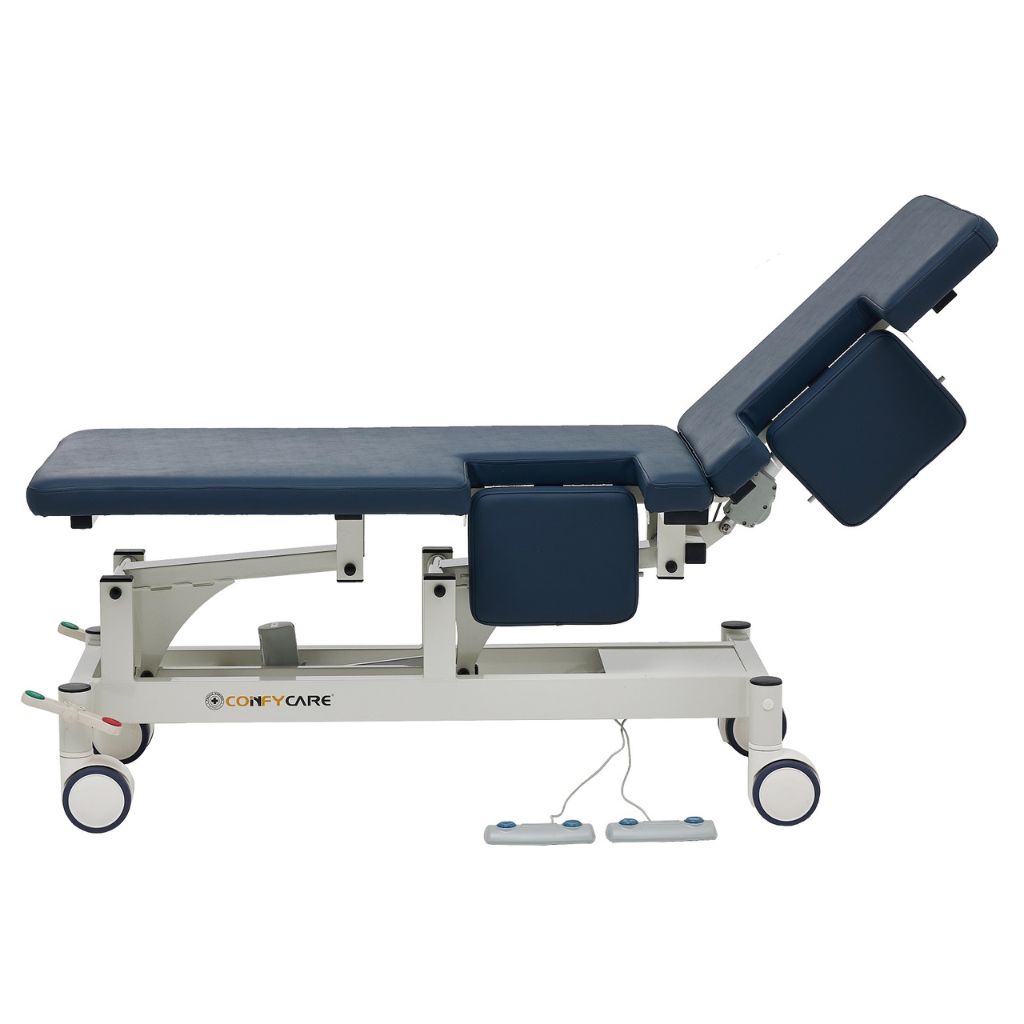 Pacific Medical 2 Section Cardiology Couch Navy Blue | Hytex Healthcare