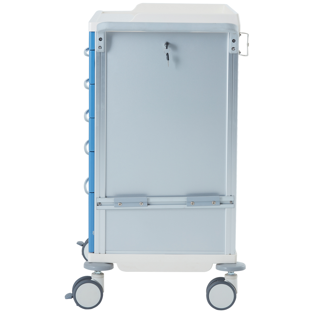 Pacific Medical Anesthesia Medical Trolley 5 Drawer Blue | Hytex Healthcare