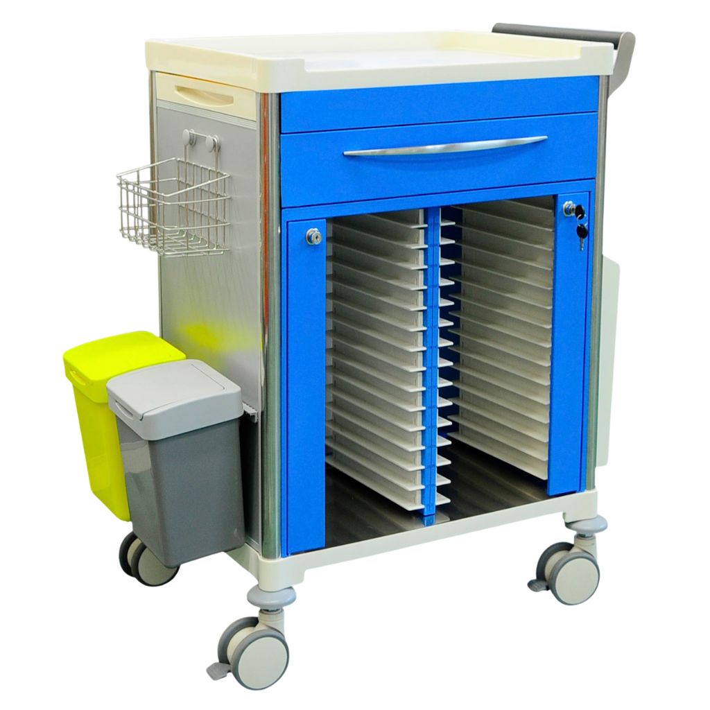 Pacific Medical Medical Records Trolley 1 Drawer Blue | Hytex Healthcare
