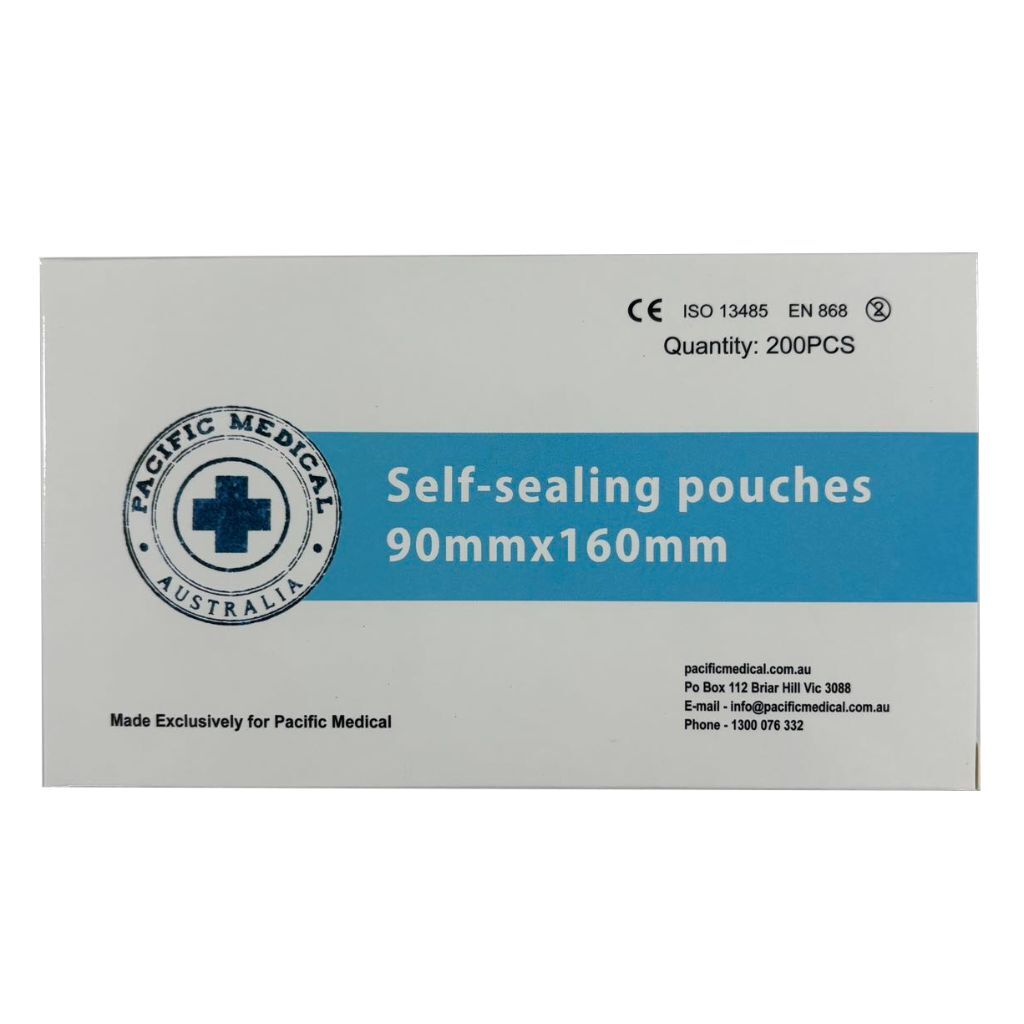 Pacific Medical Self Sealing Autoclave Pouch 90x160mm Box of 200 ...