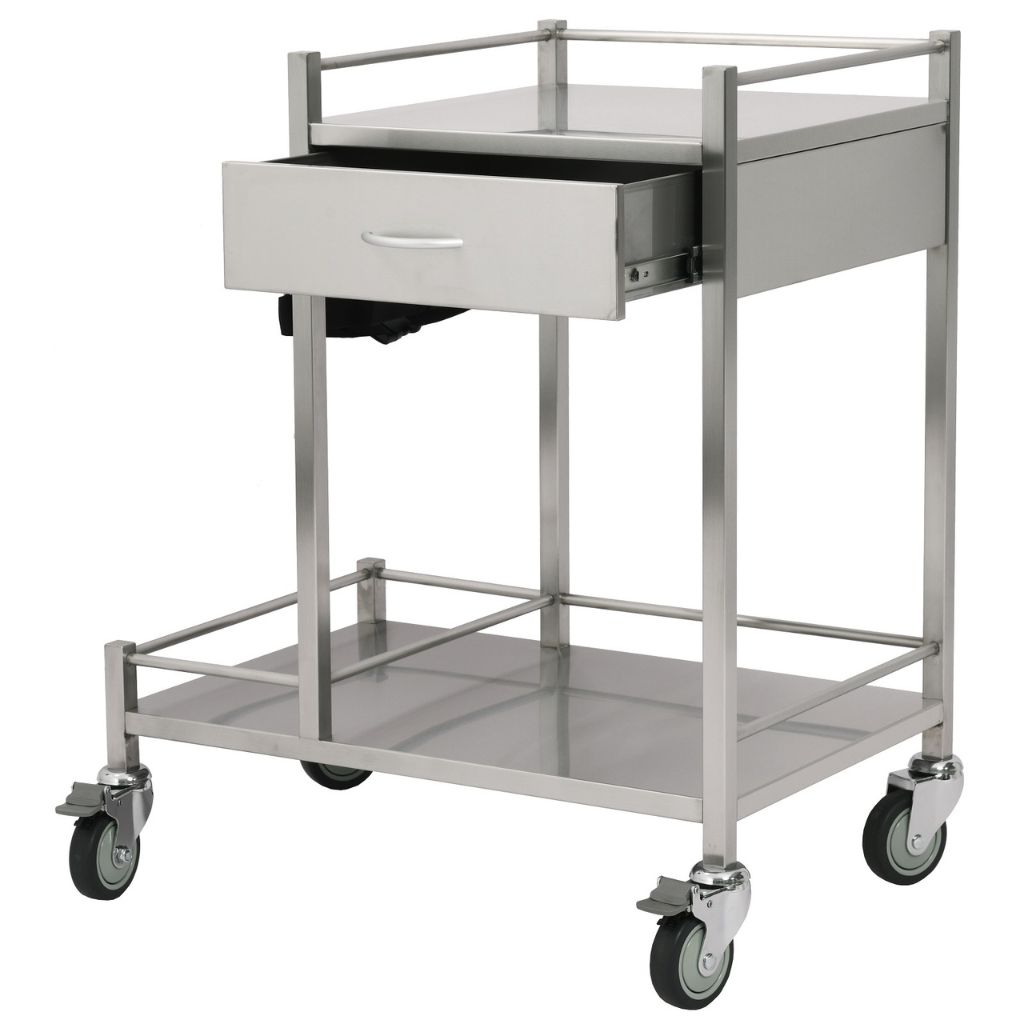 Pacific Medical Stainless Steel Oxygen Trolley Single 1 Drawer | Hytex ...