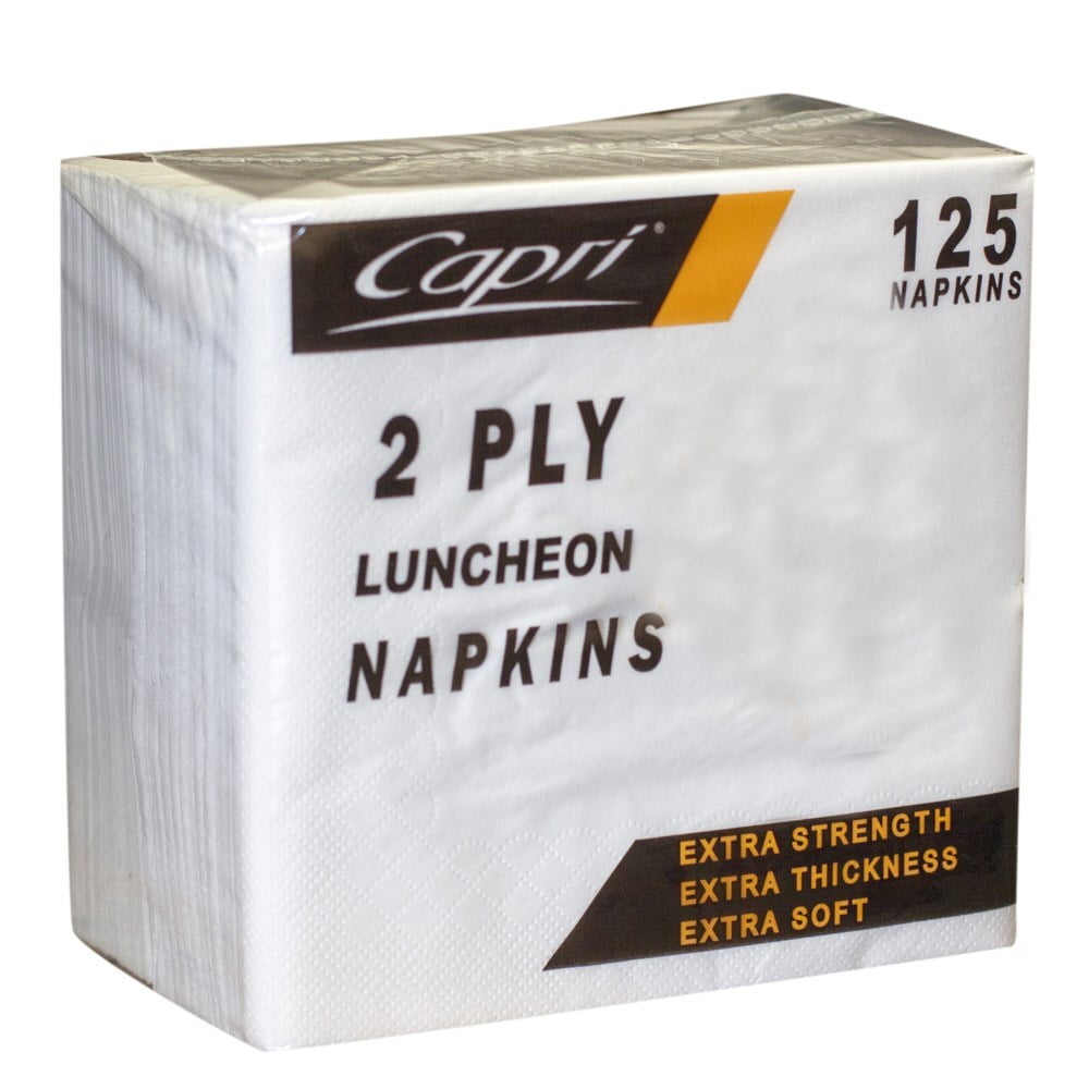 Capri Luncheon Napkins 2 Ply Quarter Fold White 300x300mm Carton Of ...