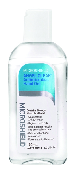 Microshield Angel Clear Antimicrobial Hand Gel 100ml - Hytex Healthcare