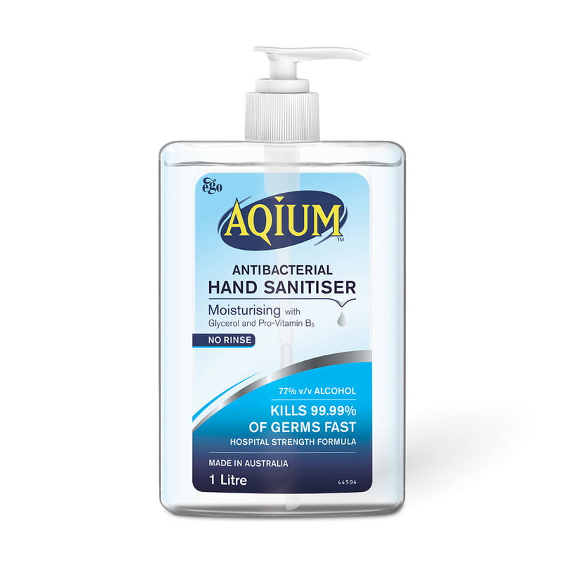 Aqium Antibacterial Hand Sanitiser 1 Litre Pump - Hytex Healthcare
