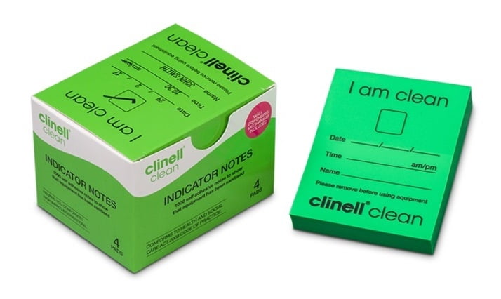 Clinell Clean Indicator Notes Green Pack of 4x 250 Sheet Notepads ...
