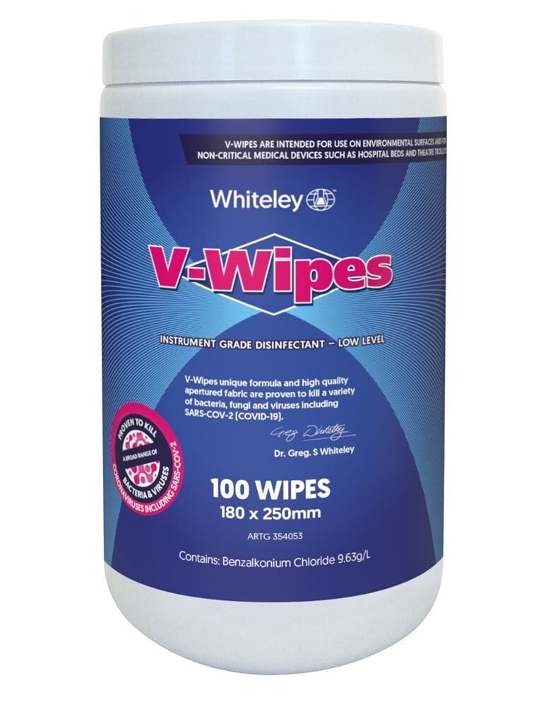 V-Wipes Disinfectant Wipes Tub of 100 - Hytex Healthcare