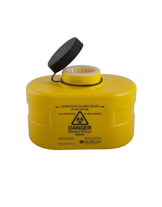 ASP Healthcare FITTANK Sharps Container Yellow 3 Litre Screw Top With ...