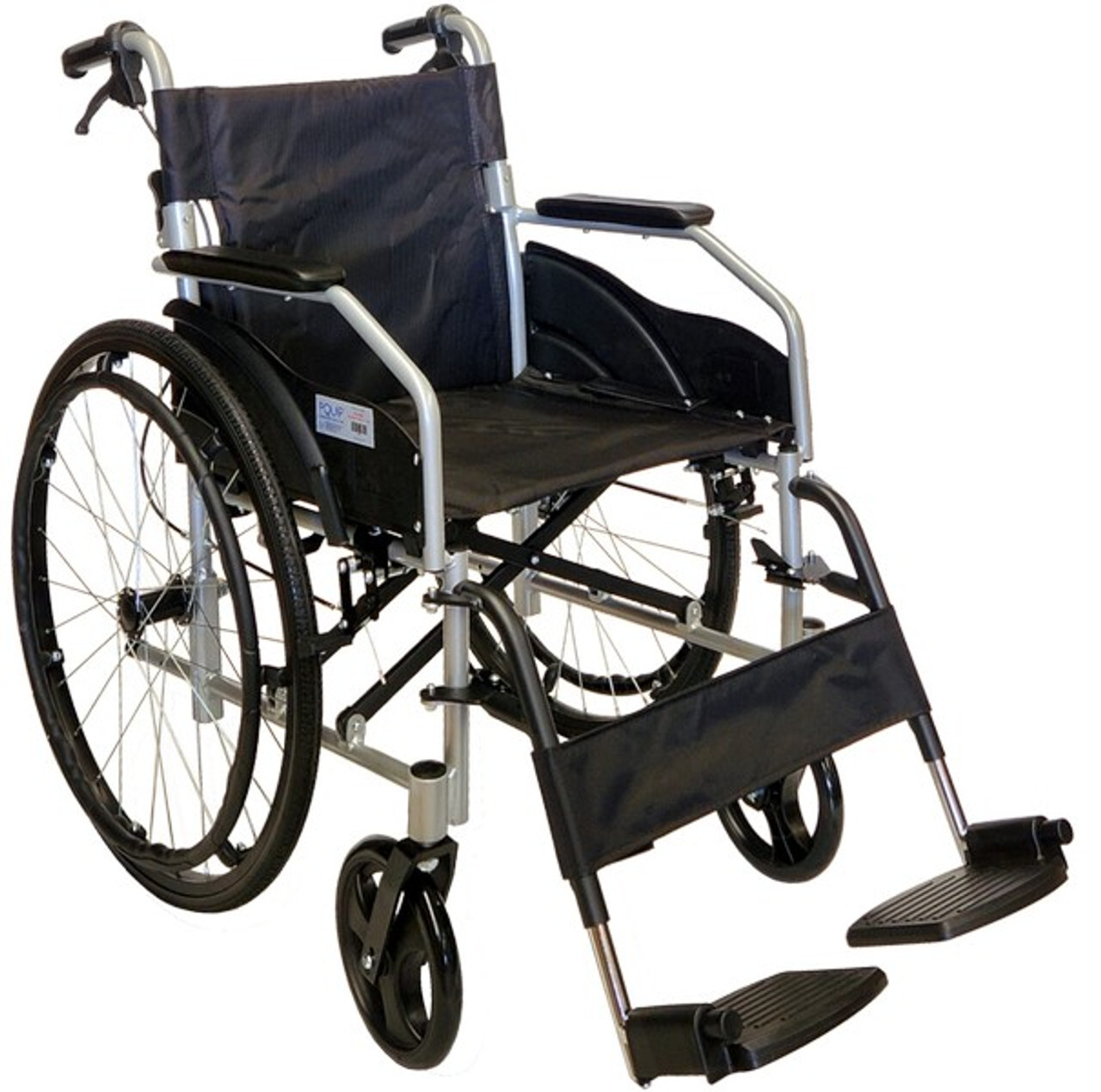 PQUIP Semi-Detachable Lightweight Aluminium Wheelchair Silver PA150SI ...